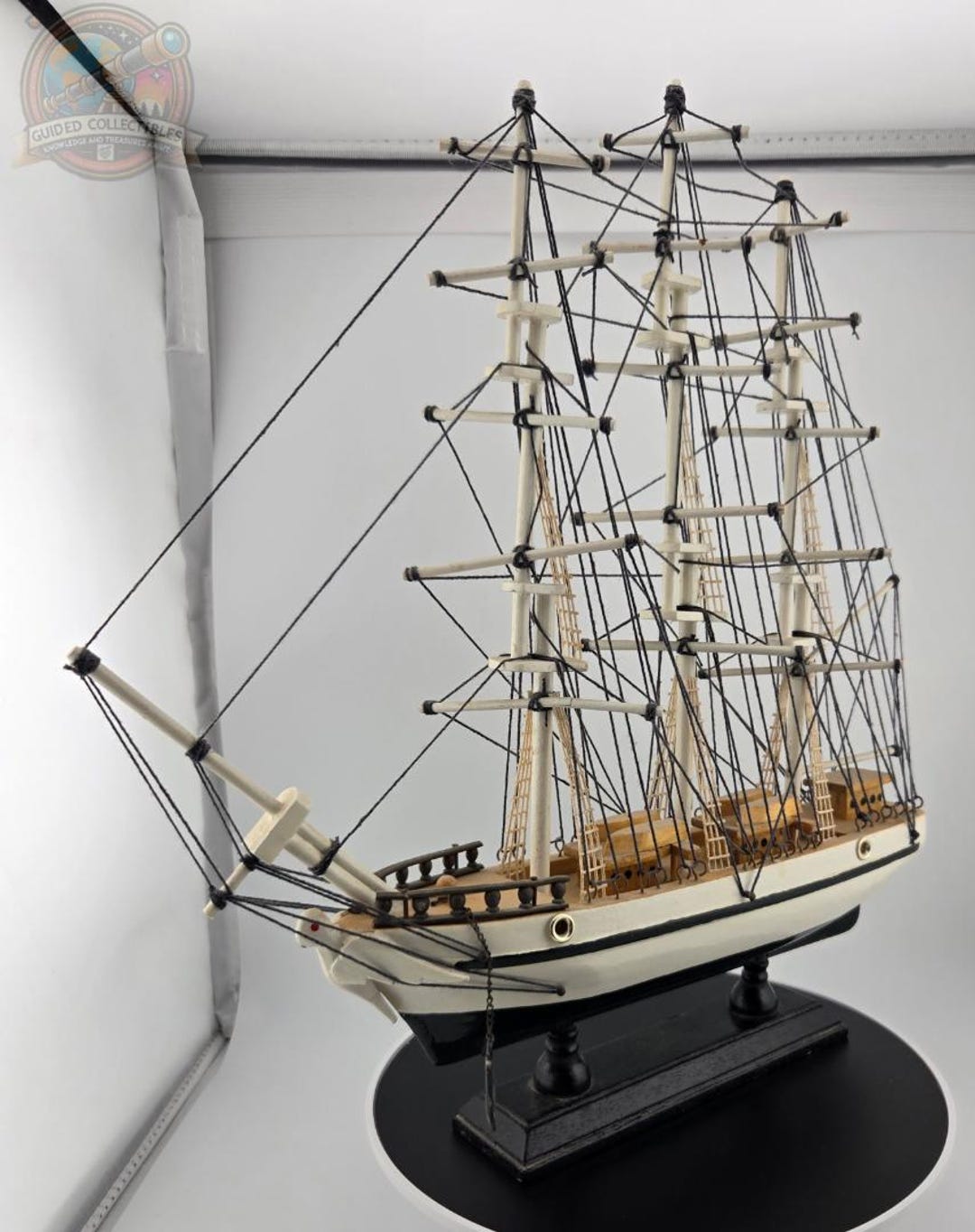 Handmade Model Boat of USS Constitution, 11" Tall With Intricate ...