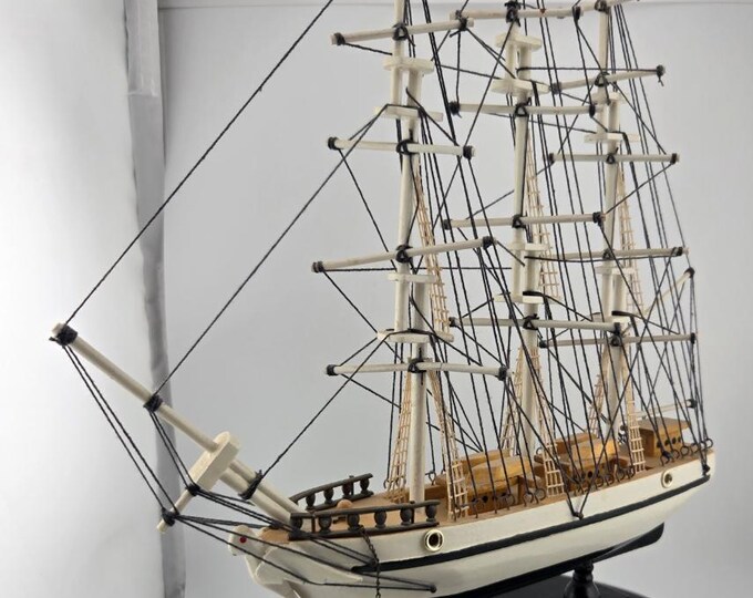 Handmade Model Boat of USS Constitution, 11" Tall With Intricate ...