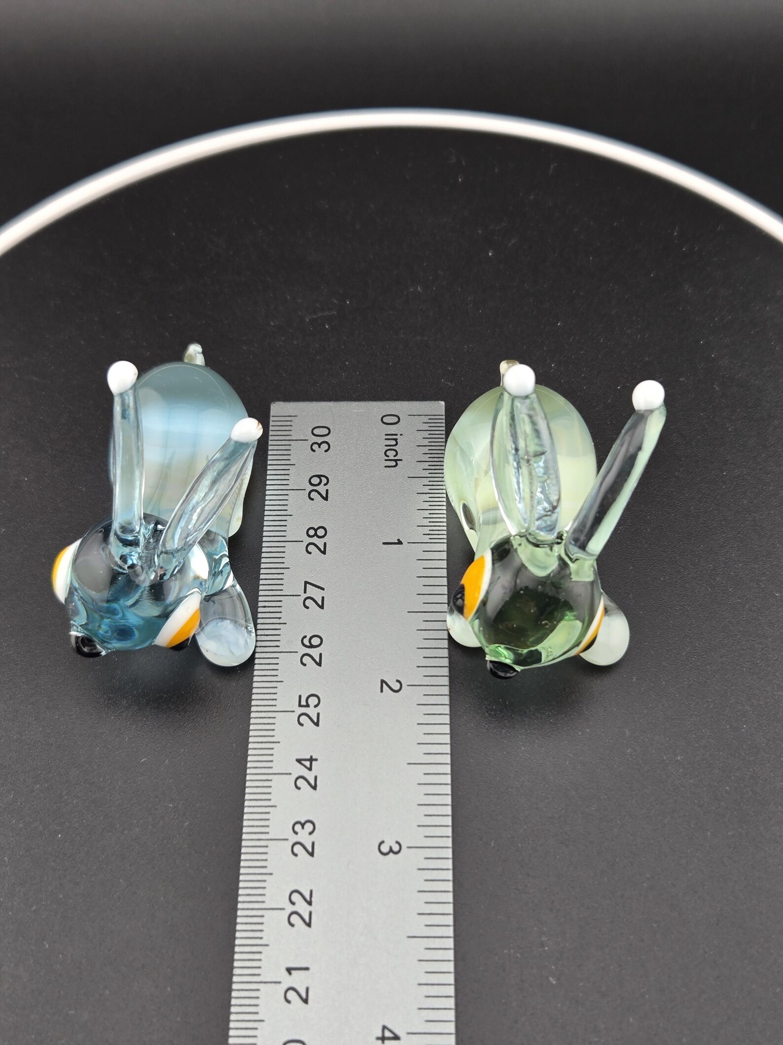 Set of 2 Hand Blown Glass Rabbit Figurines – Artful Craftsmanship in ...