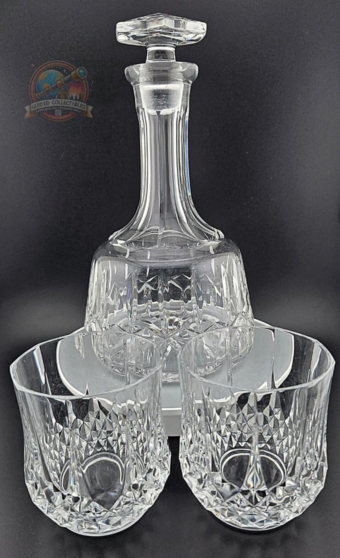Atlantis Crystal Fatima Decanter Set With Stopper & 2 D'arques Glasses ...