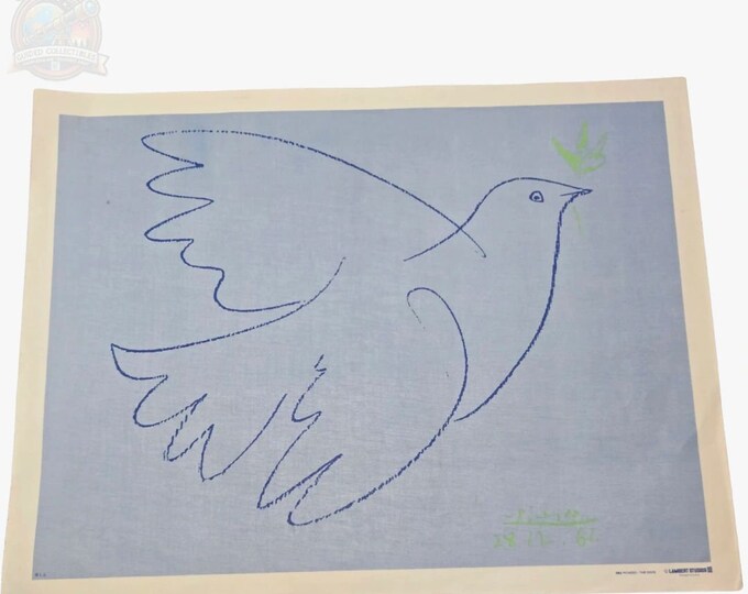 Picasso "the Dove" Signed Print on Canvas - Lambert Studios 1961 ...