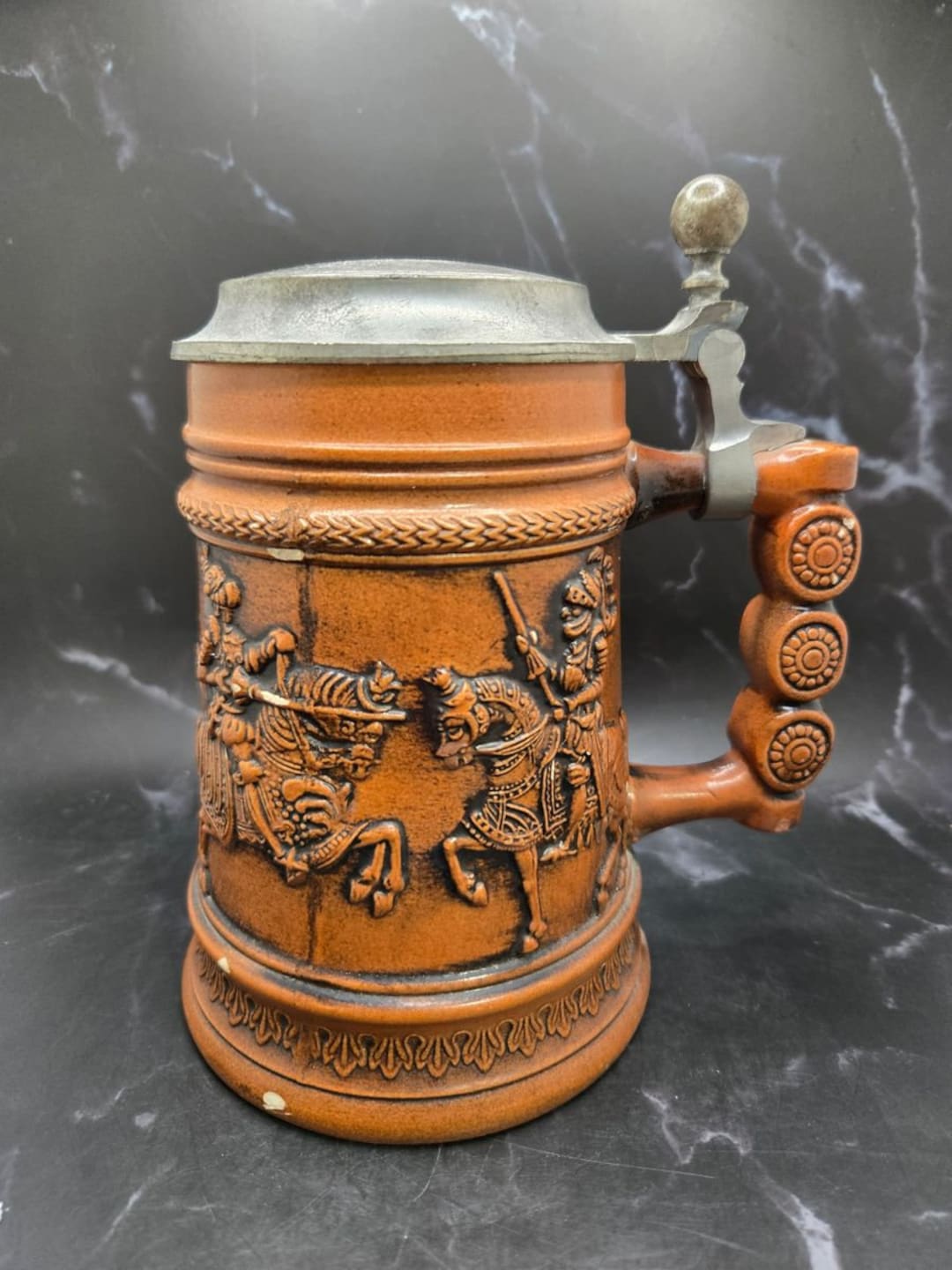 Vintage GERZ Style Stein Set With Kaiser Pewter-lidded Stein West ...