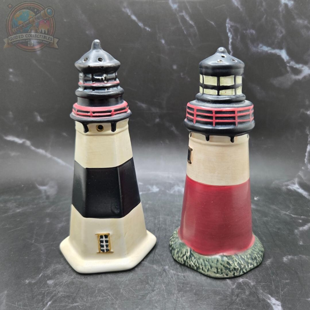 Hand-painted Lighthouse Salt and Pepper Shaker Set – Nautical Décor ...