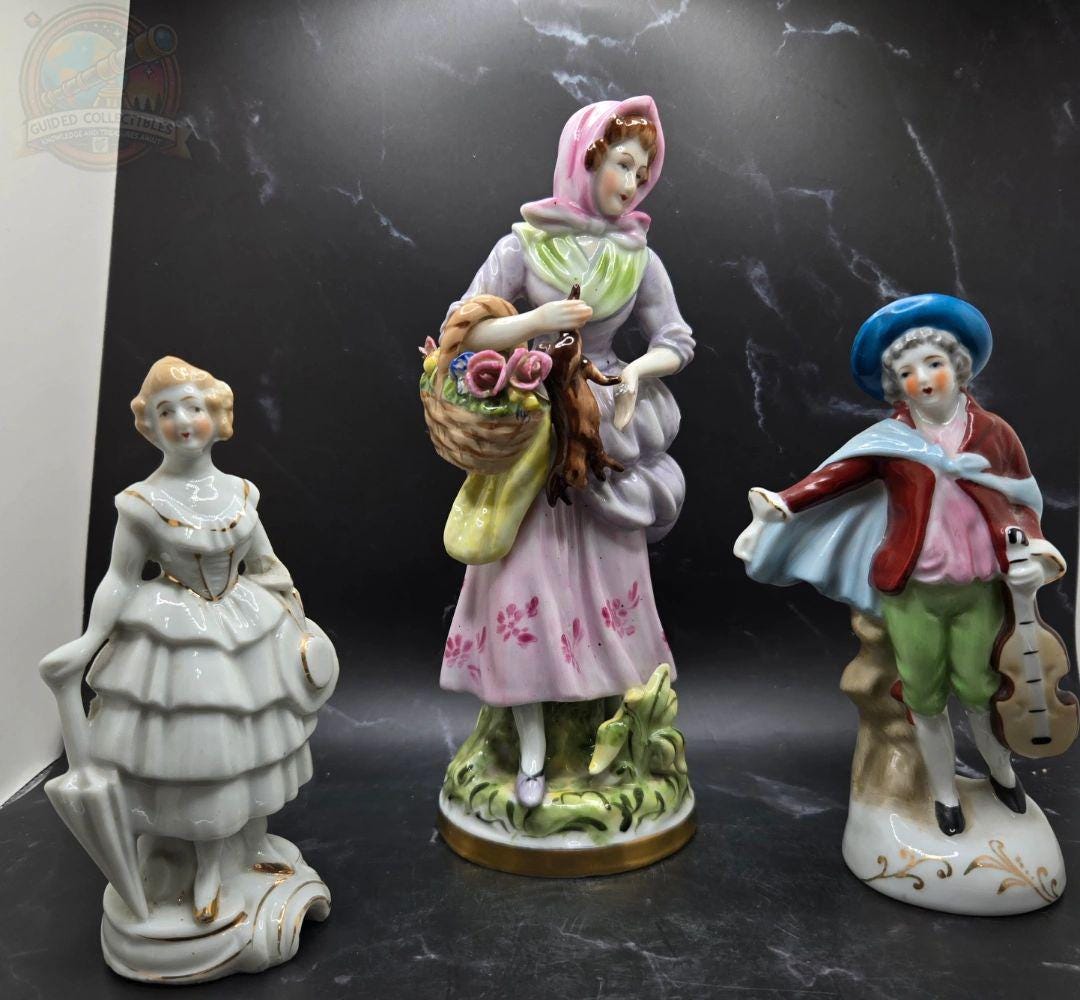 Vintage Japanese Porcelain Figurine Set (3 Pieces) - Made in Occupied ...