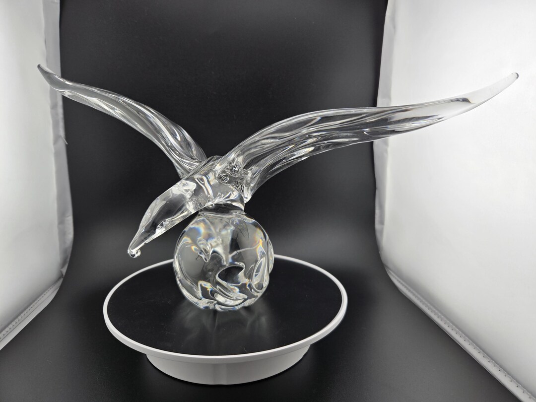 Stunning Marcolin Glass Crystal Seagull Figurine – 15" Large, Abstract ...