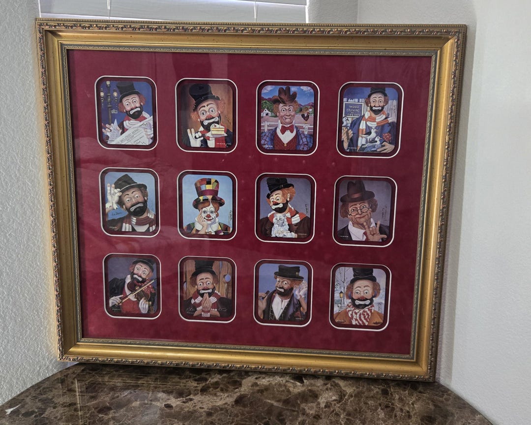 Red Skelton's Clown Portraits: Framed Vintage Art, "a Clown's Tribute ...