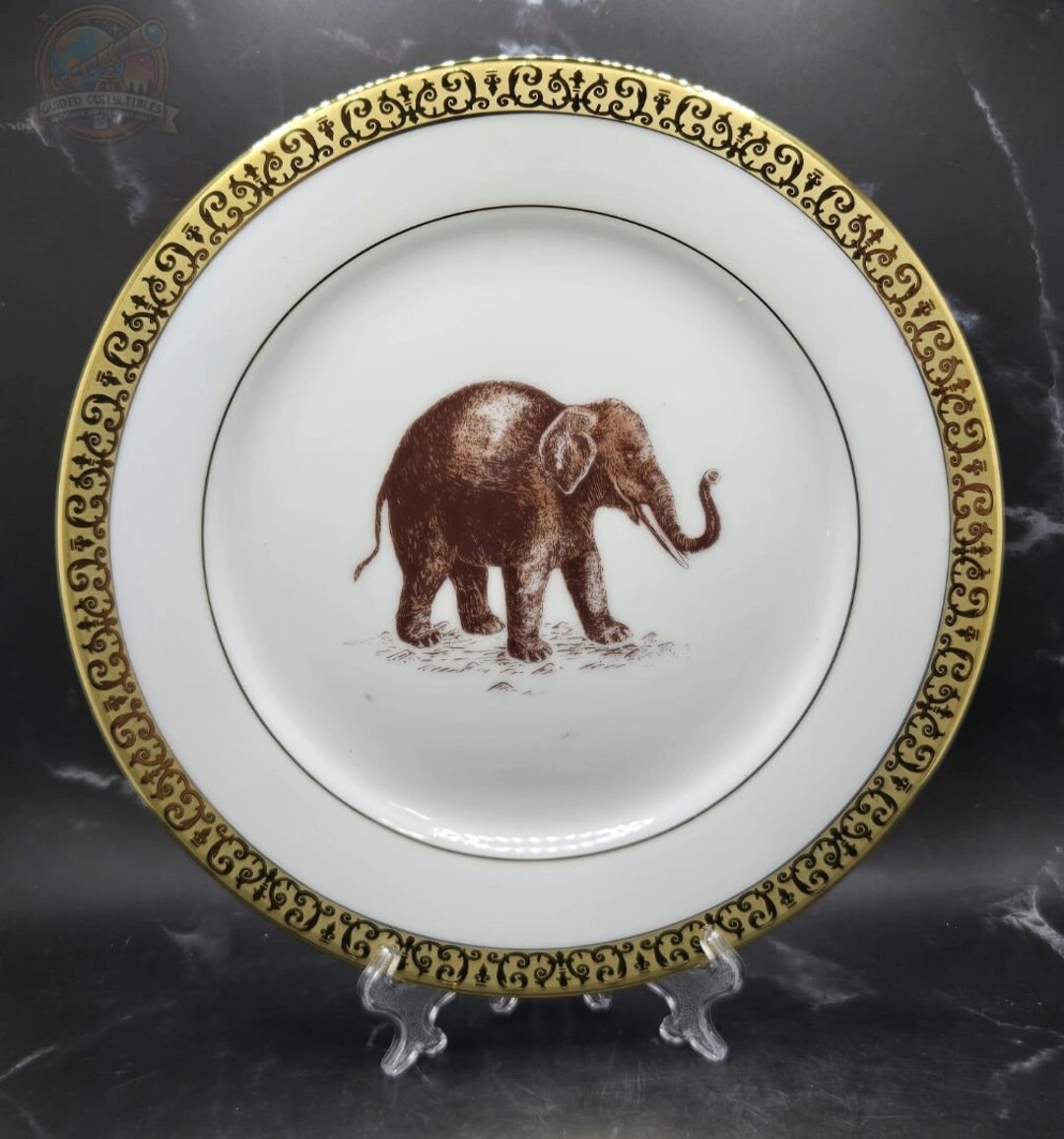 Royal Gallery Gold Buffet Elephant Plate – 8" Porcelain With 24K Gold ...