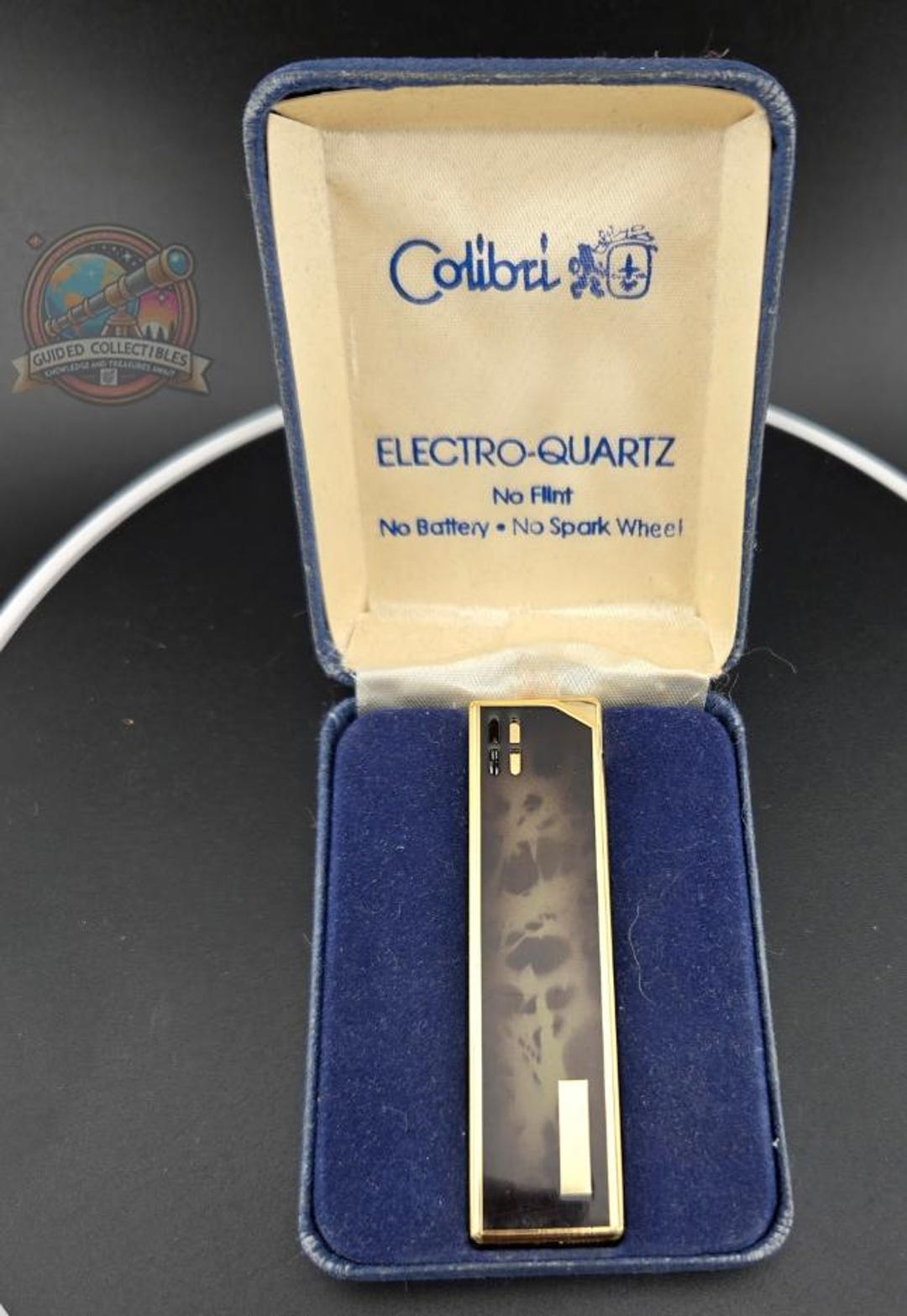 Colibri Electro-quartz Lighter Vintage Gold & Brown, Original Box ...