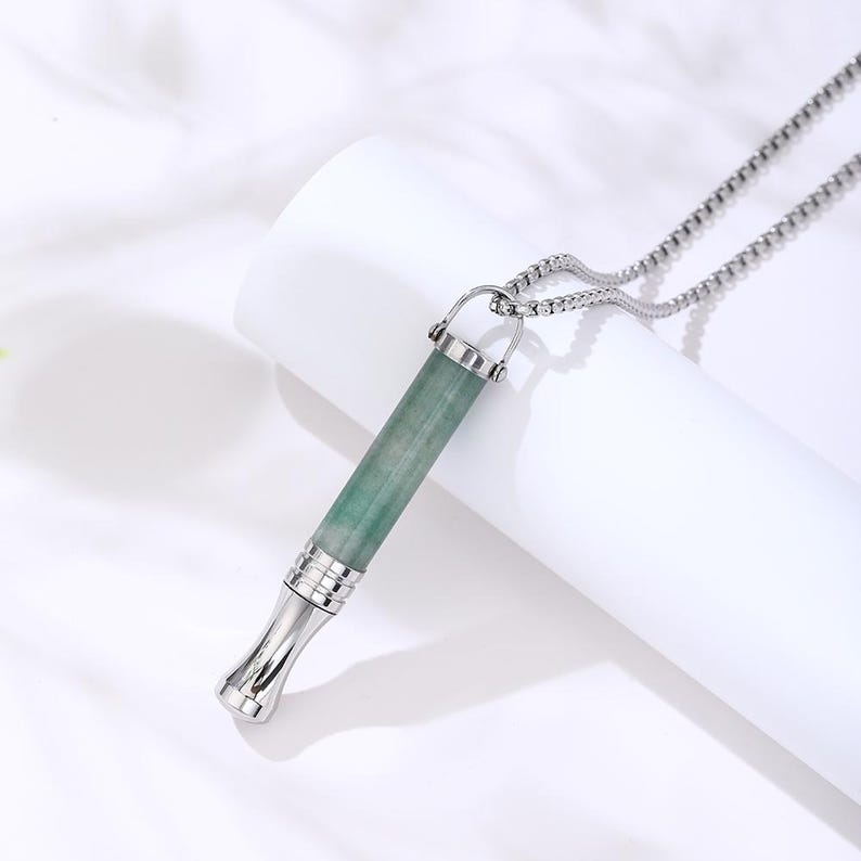 Personalized Natural Stone Breathing Necklace,mindful Breathing ...