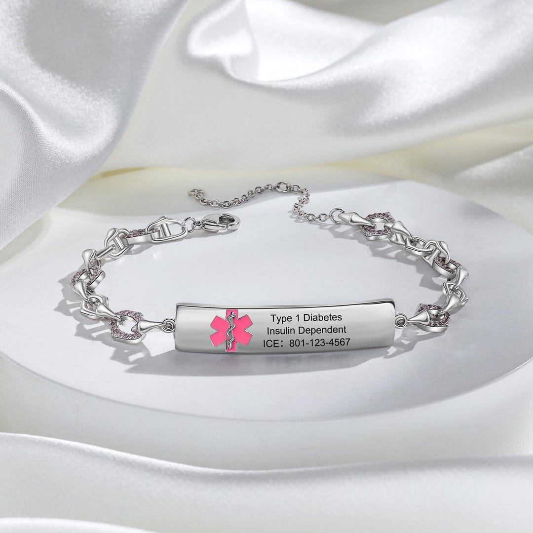 Personalized Medical ID Bracelet: Engraved Stainless Steel Emergency ...