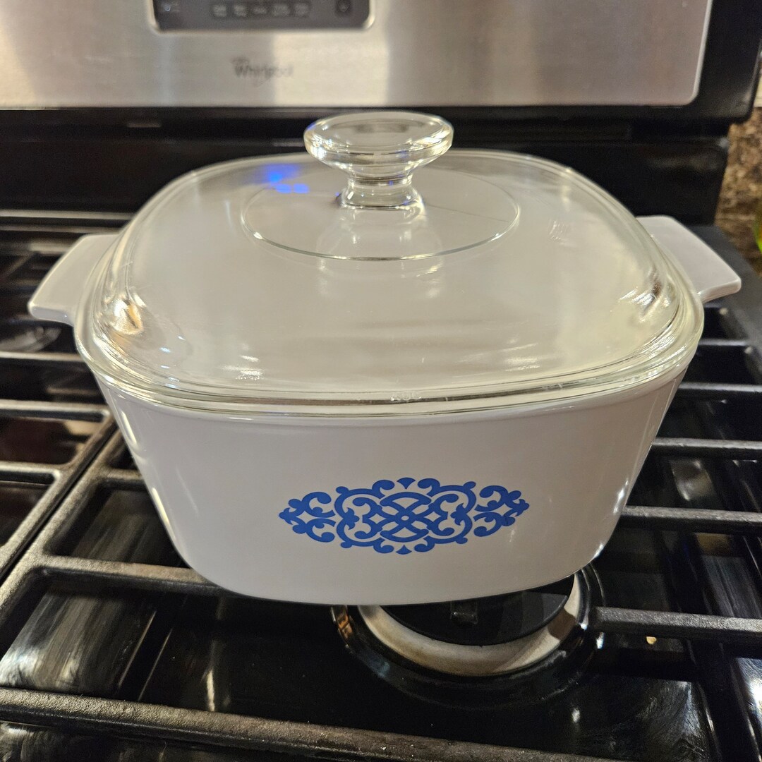 Corning Ware Covered Casserole 3 Qt Shell Oil Medallion Vintage Retro ...