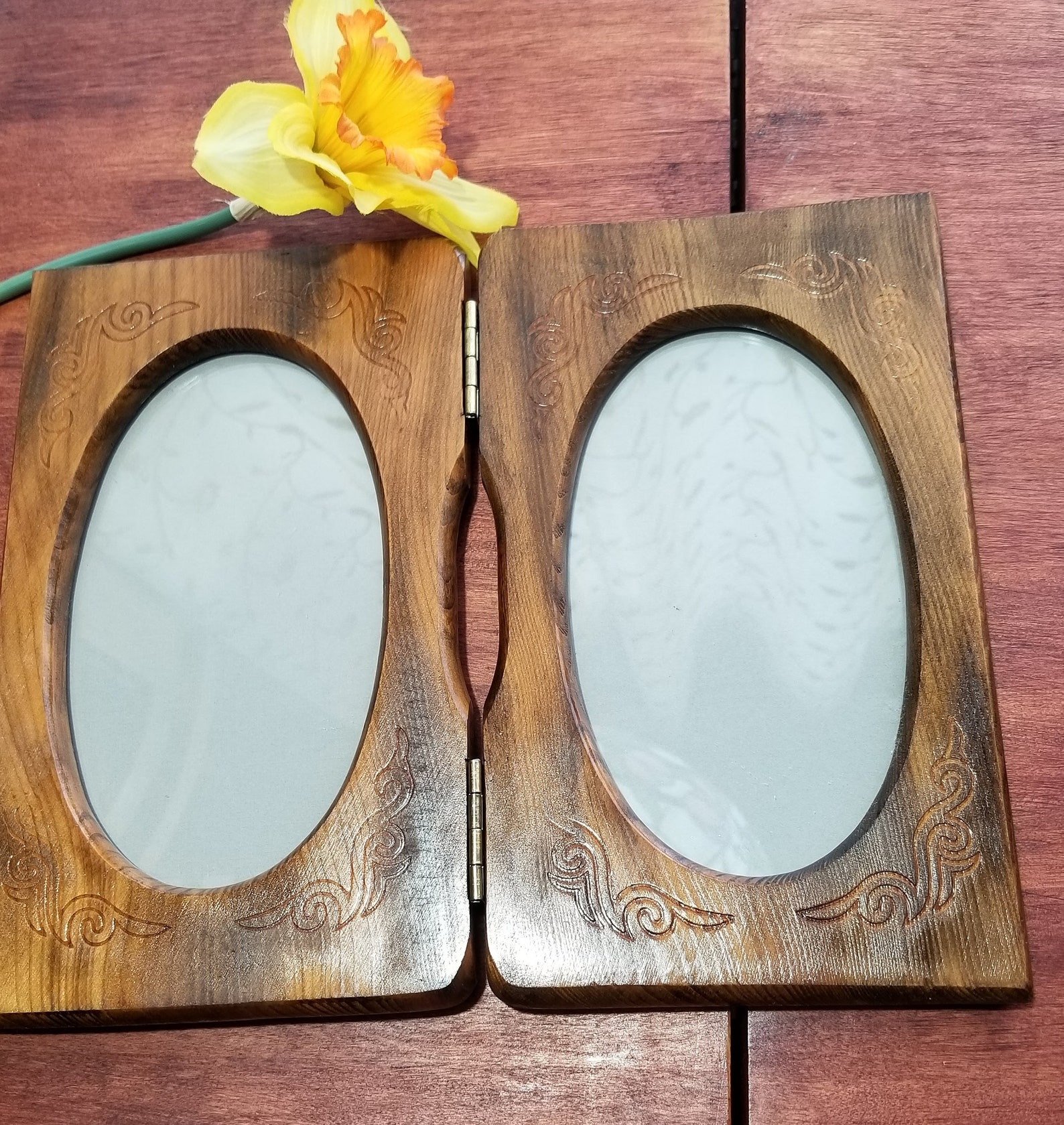 Picture Frame Two 4x7 Hinged Frames Rustic Home - Etsy