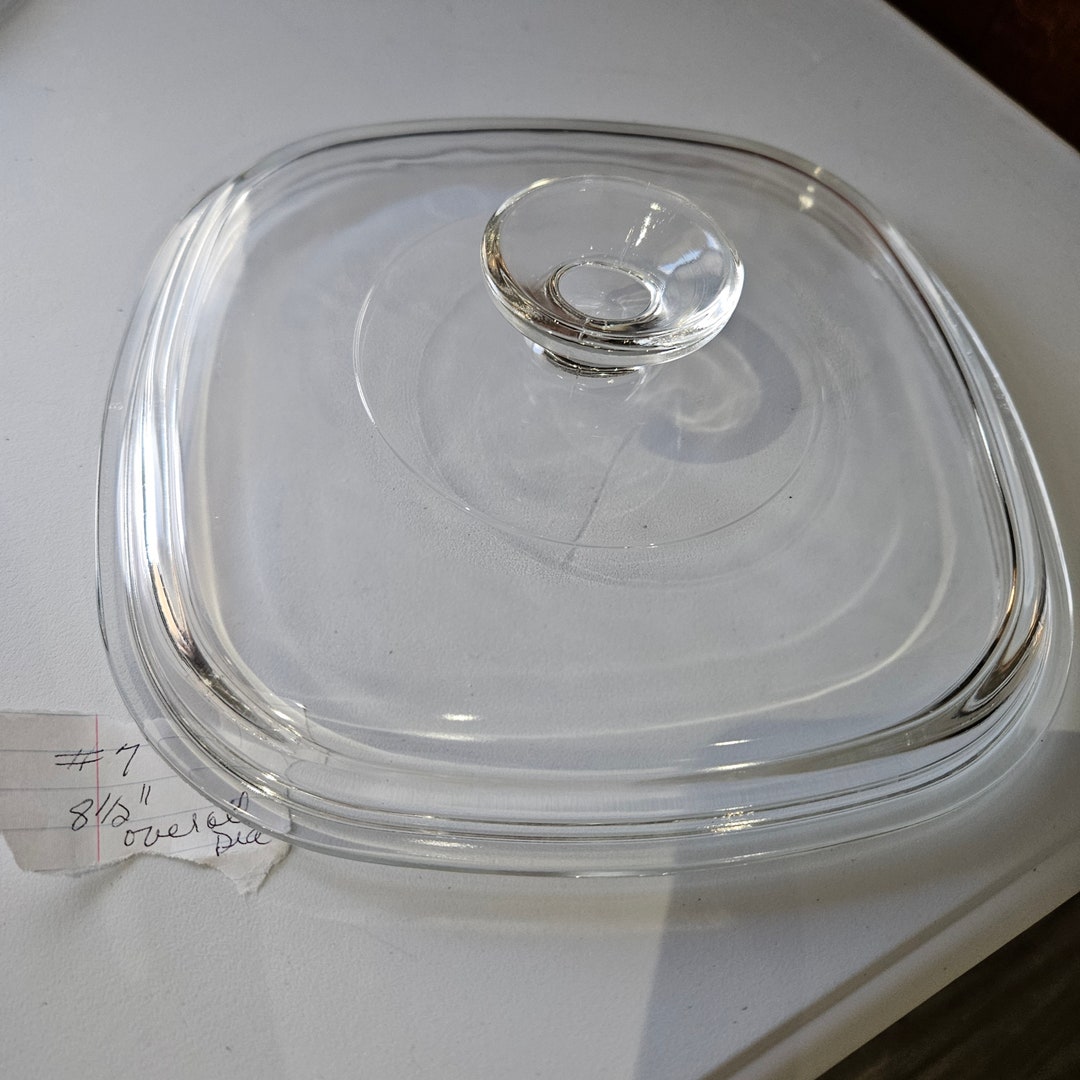 Pyrex Clear Glass Lid 8 1/2 Inch Square Replacement Lid Vintage ...