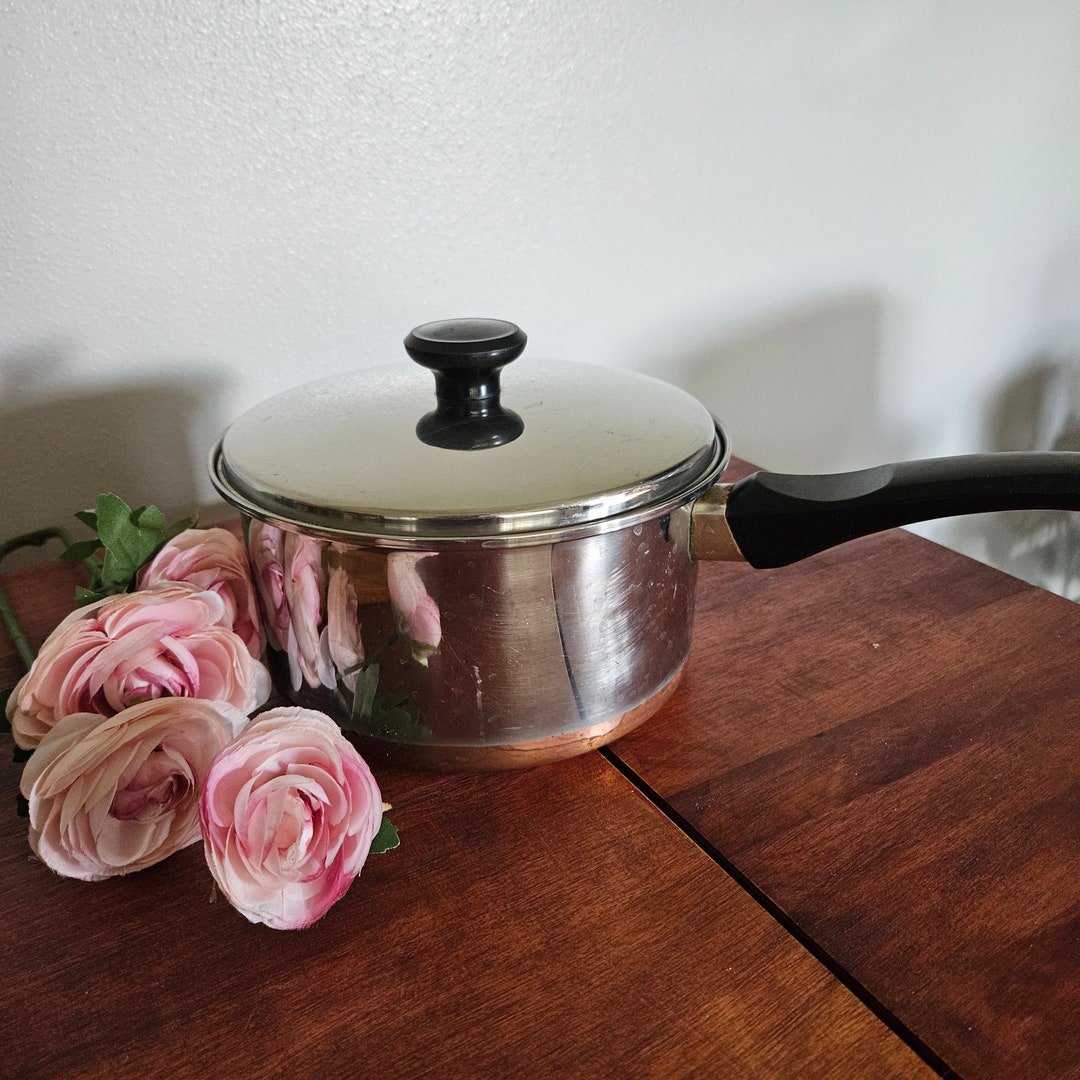 Vintage Sears Copper Bottom Stainless Steel 3 Quart Sauce Pan and Lid ...