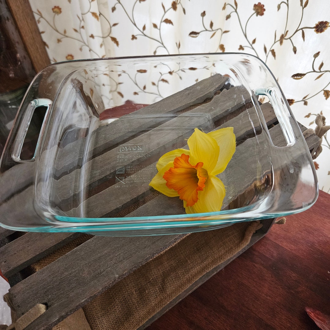 Pyrex Blue Tinted 8x8 Inch 2 Quart Handled Brownie Pan Casserole Pan - Etsy