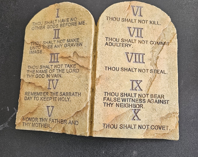 Vintage Religious Resin Plaque of the Ten Commandments Wall or Table ...