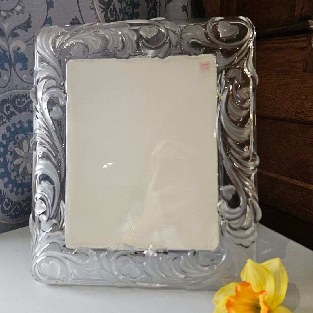 Waterford Marquis Glass Picture Frame Floral and Heart Design 8x10 ...