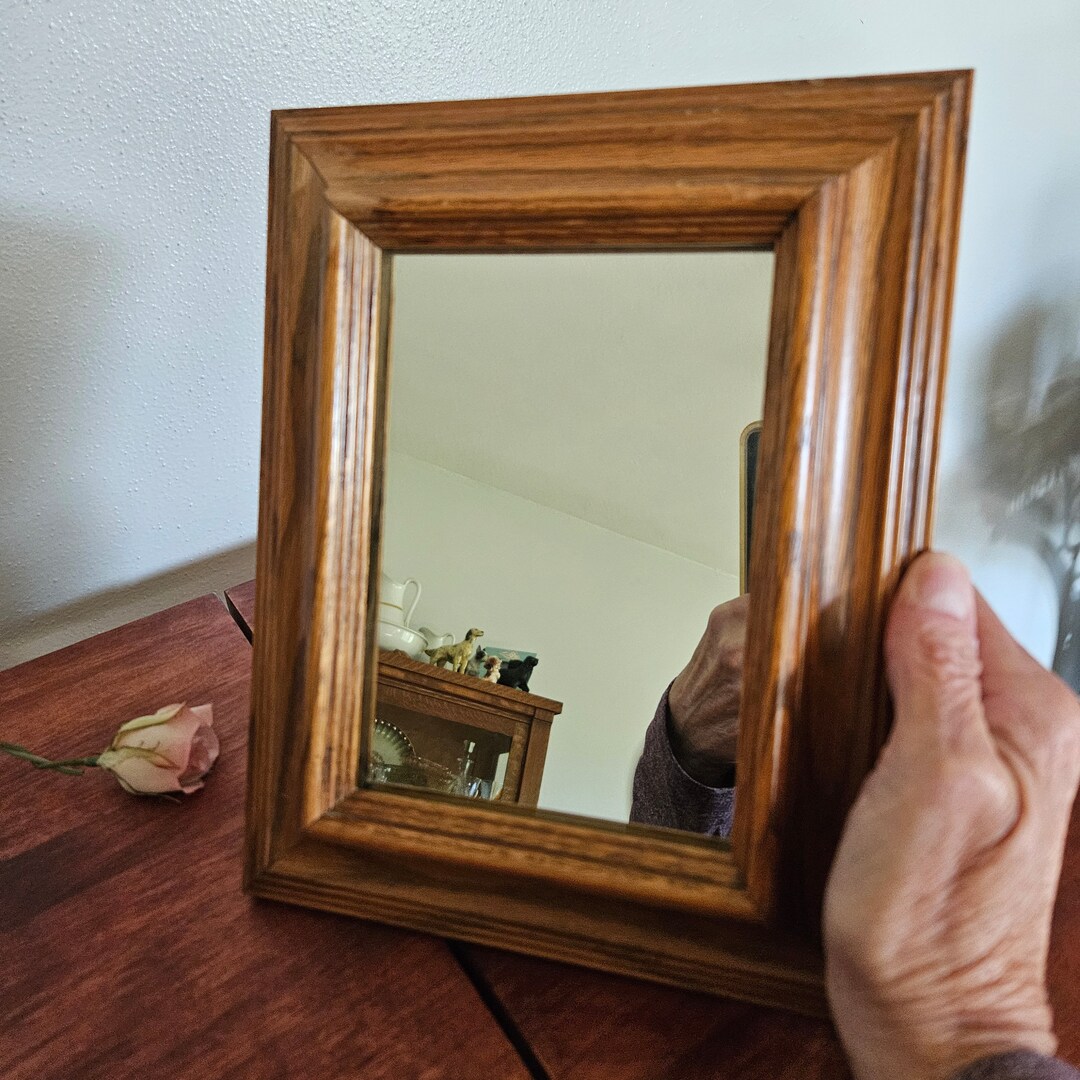 Vintage Mirror 1990s 8x10 Rectangular Distressed Wood Mirror Accent ...