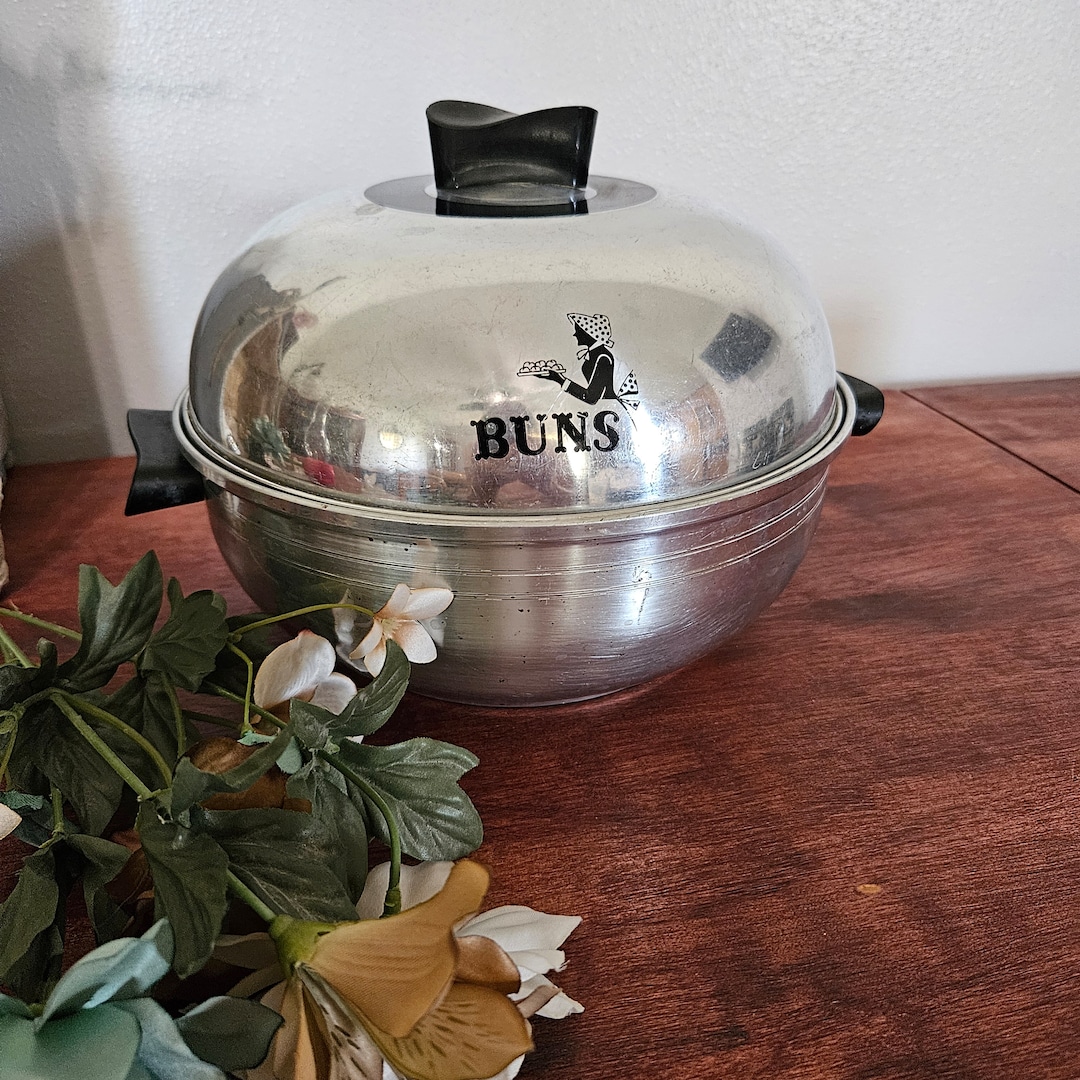 West Bend Bun Warmer 1970s Aluminum Bun Warmer Server 3 Piece Bread ...