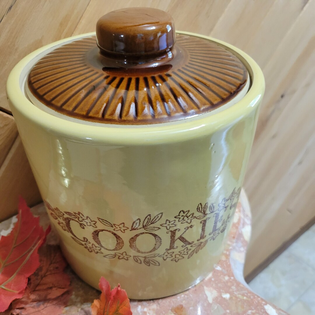 Vintage Pottery Crock Cookie Jar and Lid Monmouth Illinois USA Awesome ...