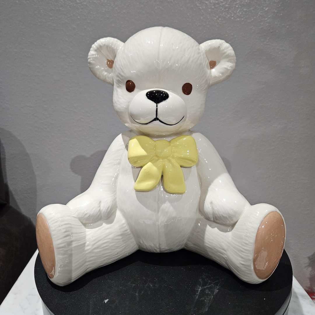 Vintage Ceramic Teddy Bear Bank Large Bank - Etsy
