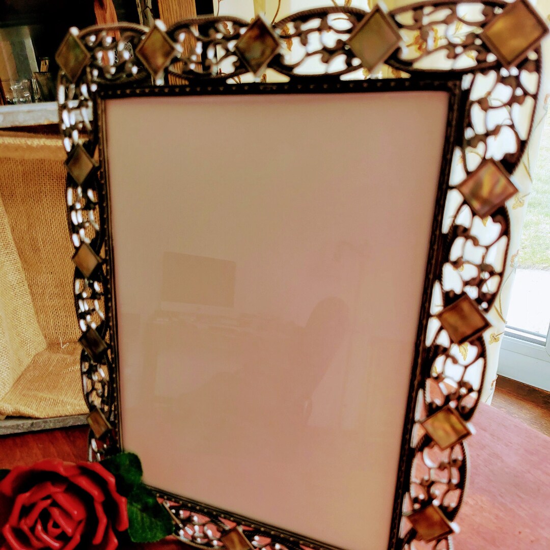 8x10 Heavy Metal Frame Free Standing Swirl Design With Gold - Etsy