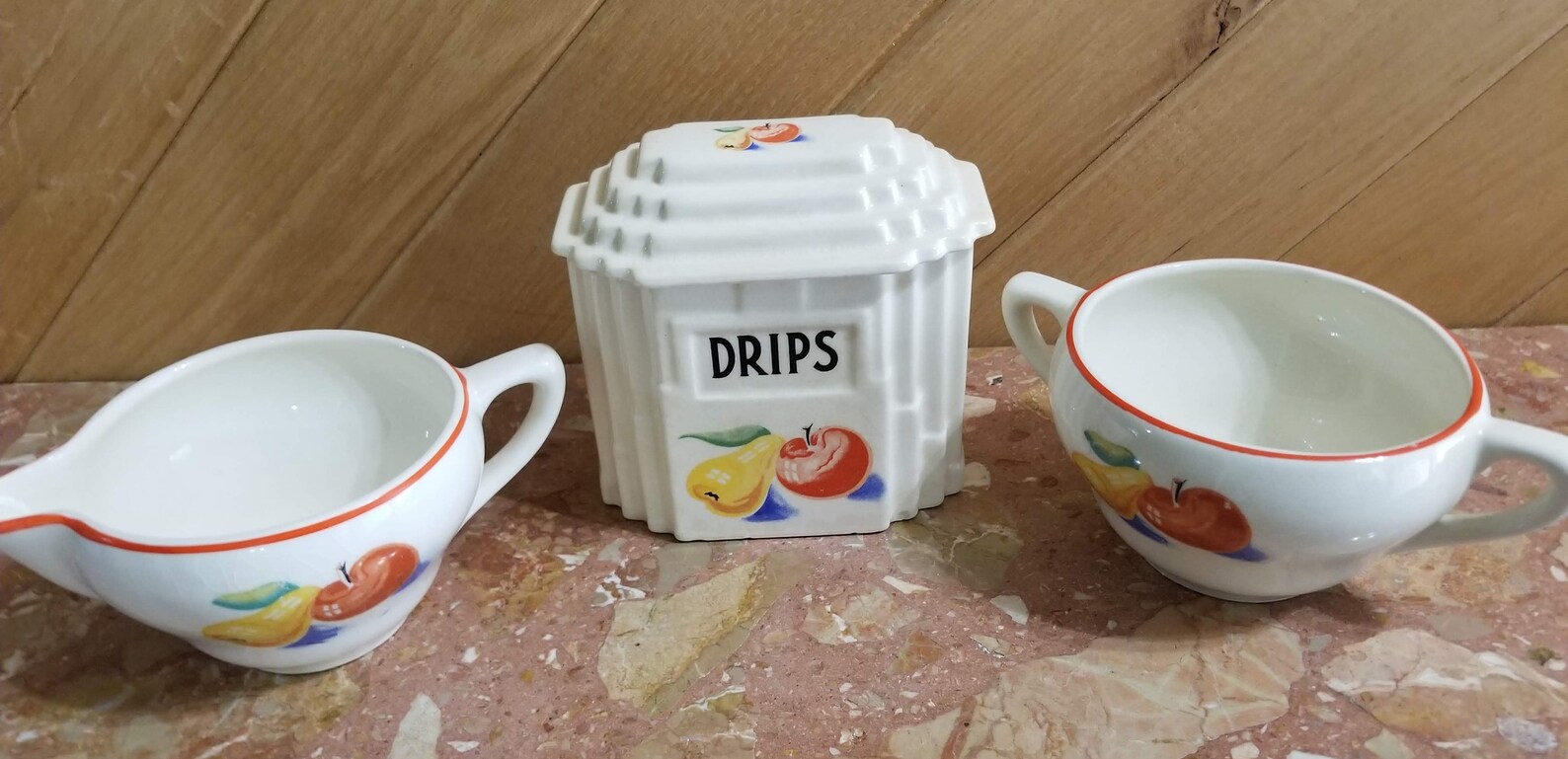 Bakerite Pottery Vintage Serving Pieces Apple and Pear Design | Etsy