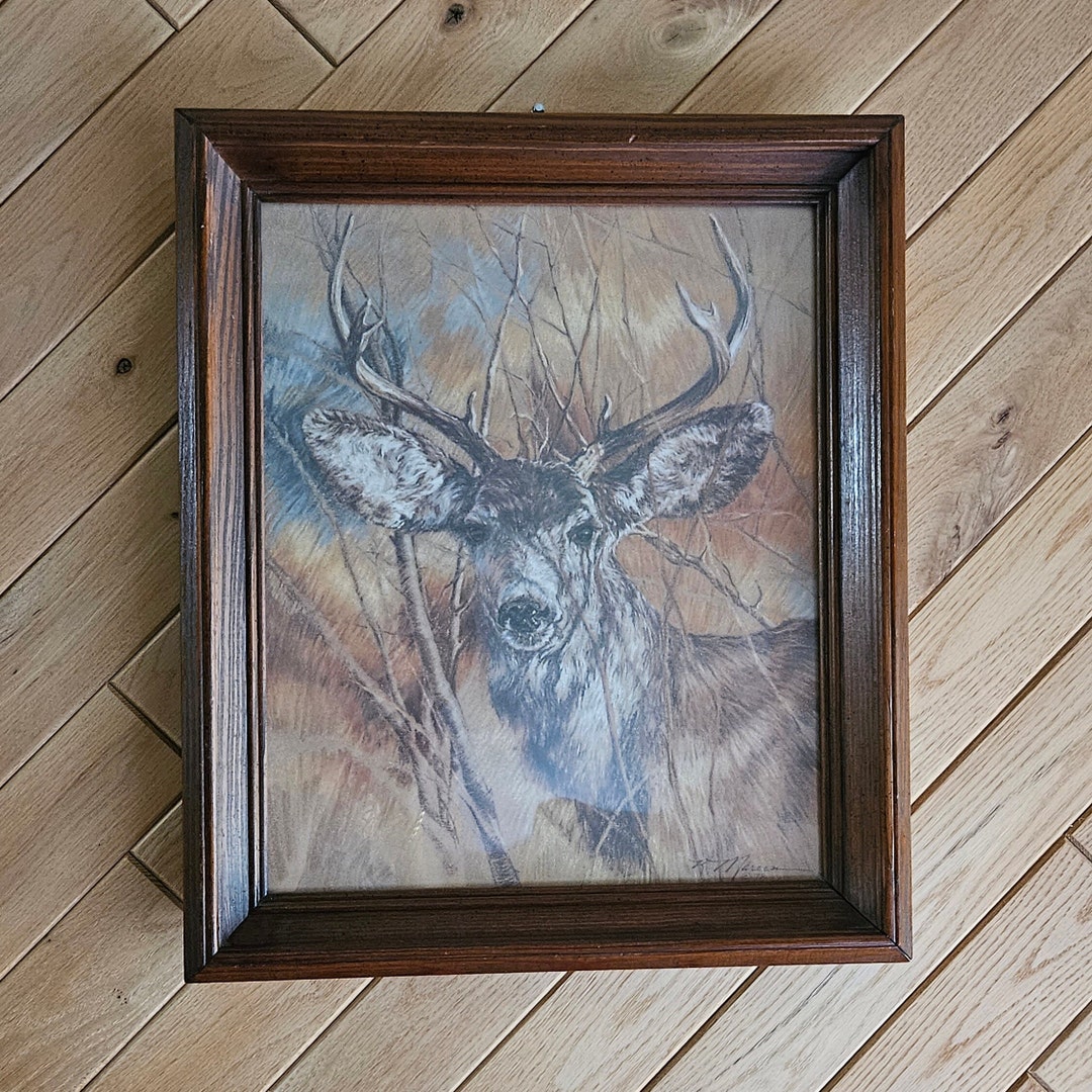 Home Interiors the Silent Buck Print Buck With Rack Vintage 1978 K ...
