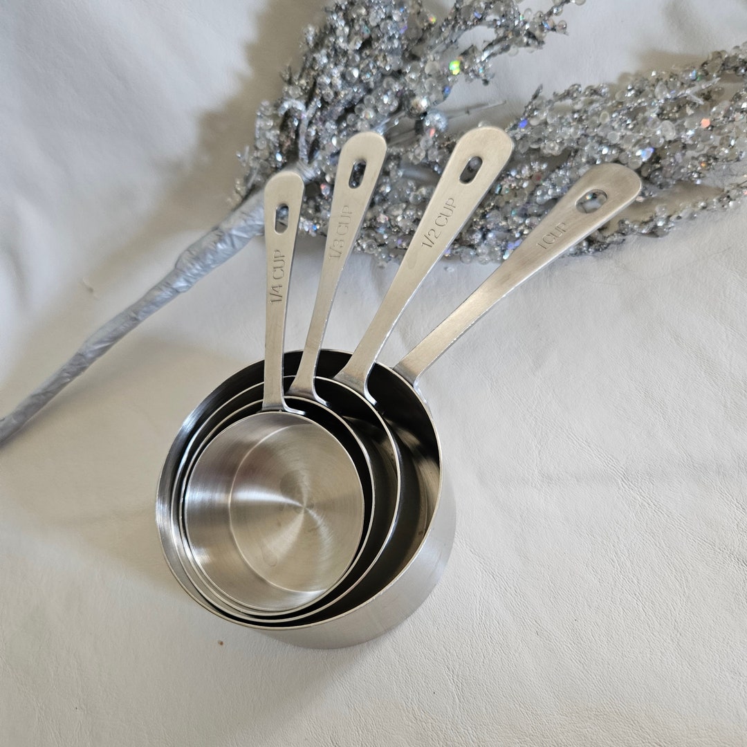 Vintage Metal Measuring Cups Set of 4 Stainless Steel Amco - Etsy