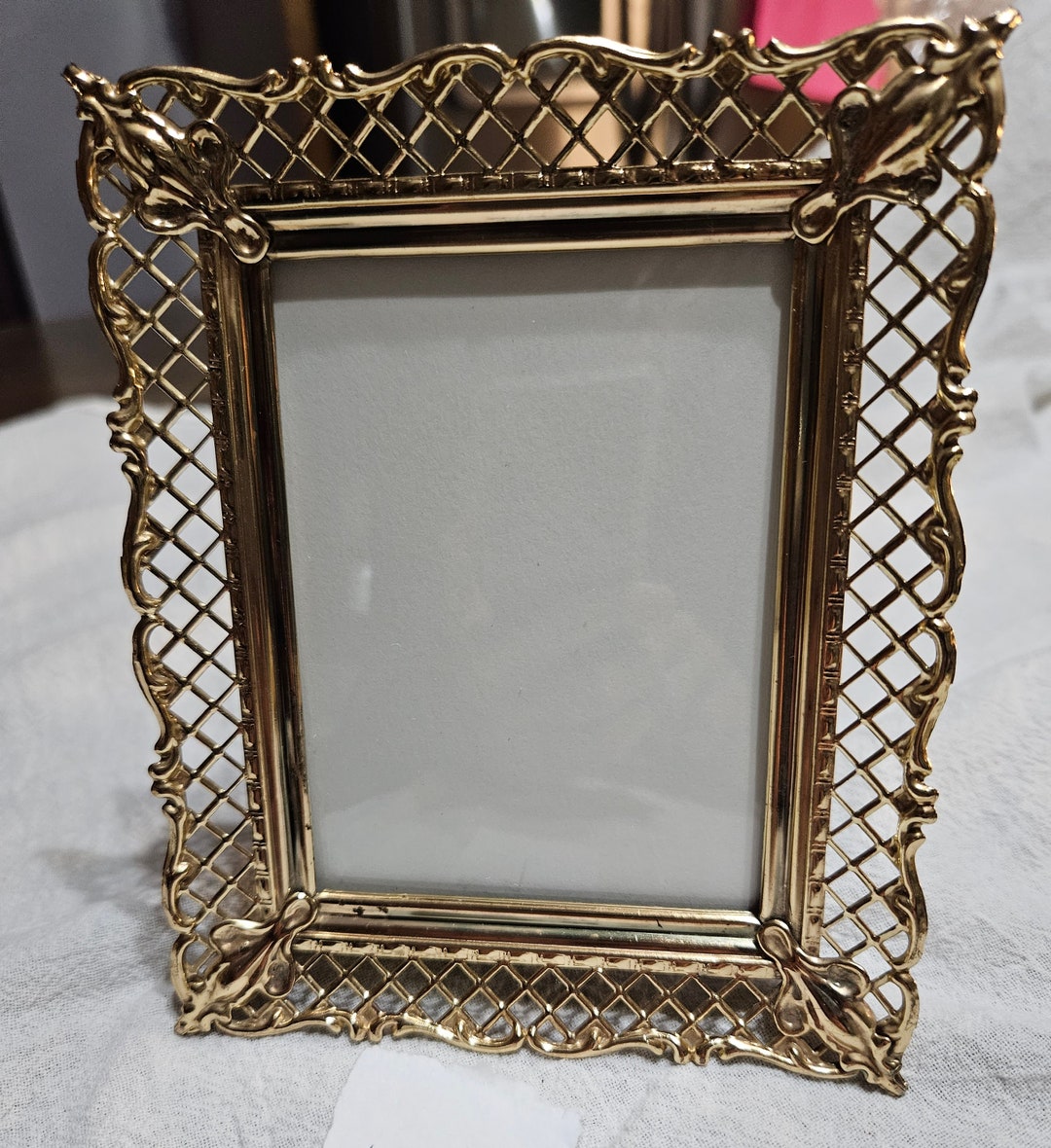Metal Frame for a 3x4 Inch Picture French Filigrred Frame Free Standing ...