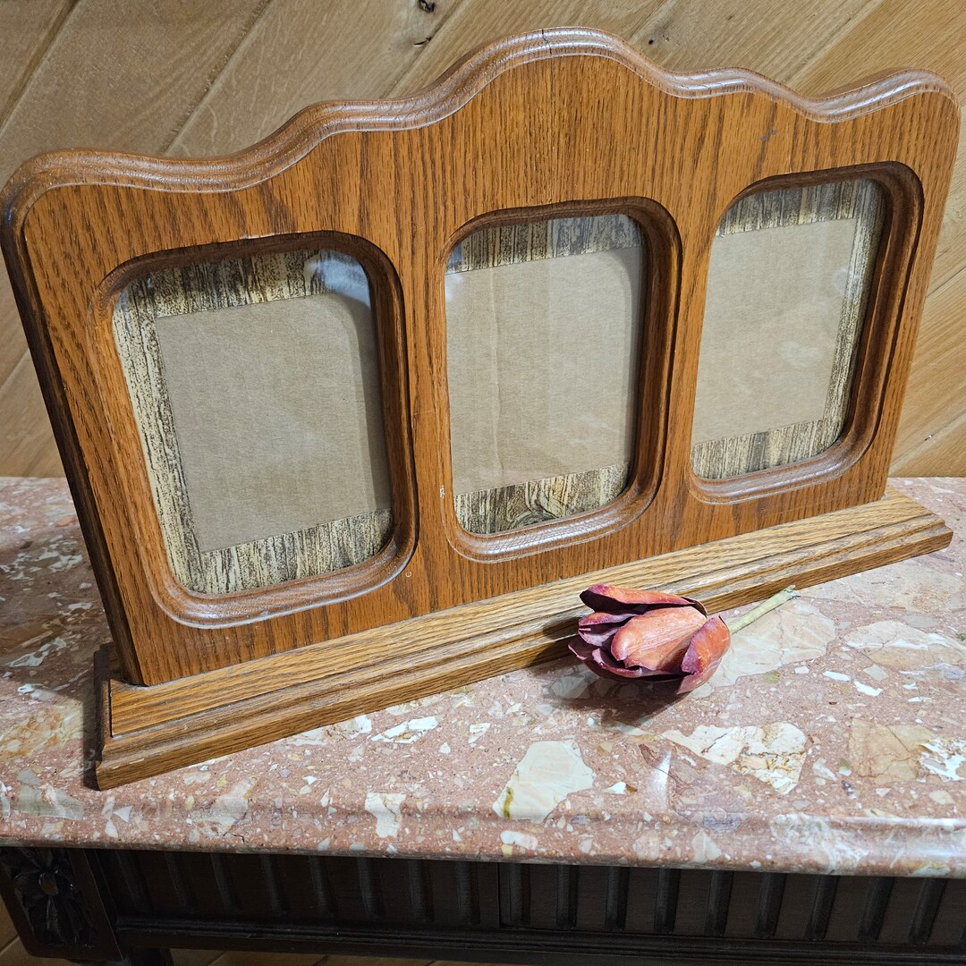 Vintage Wooden Picture Frame Free Standing Heavy and Beautiful Holds ...