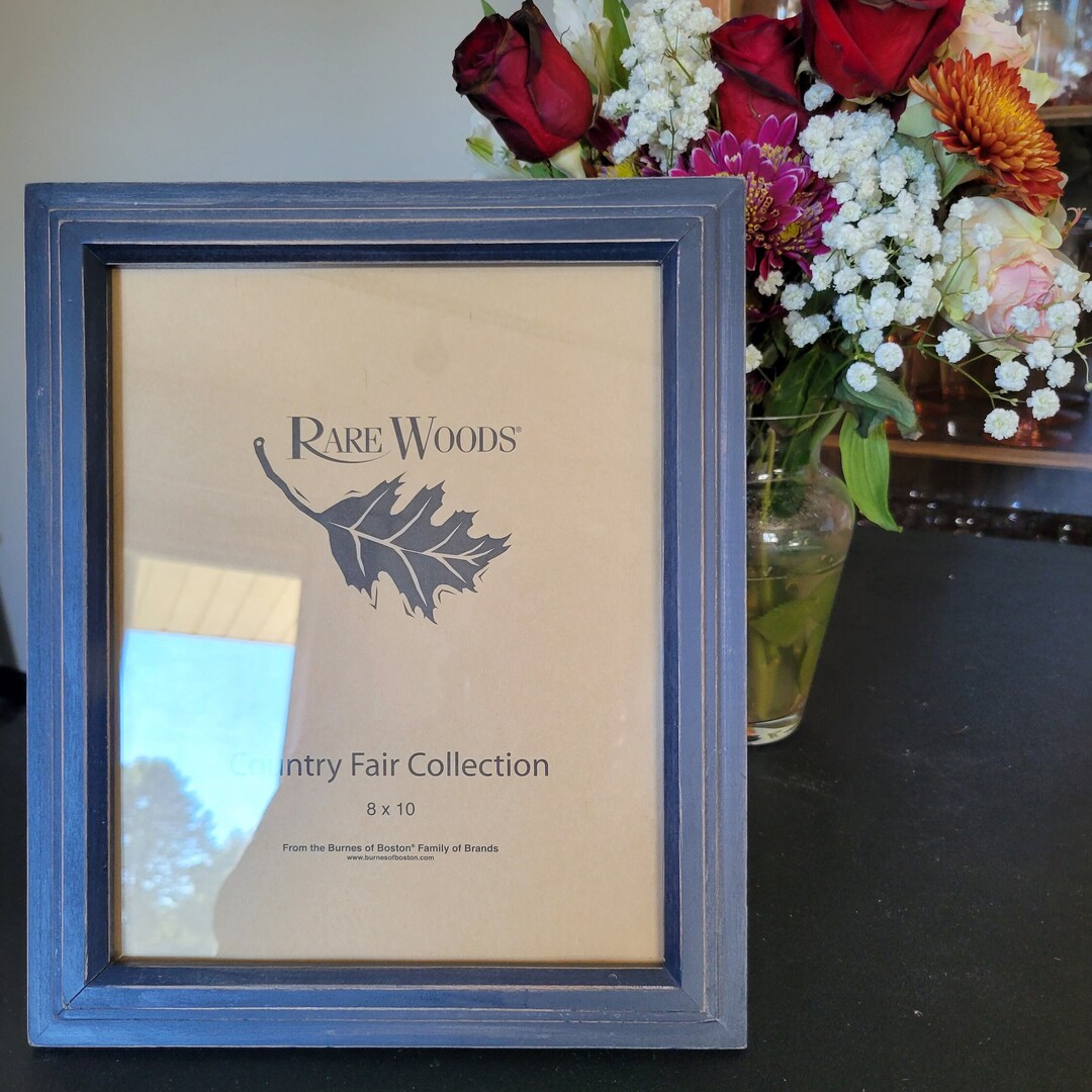 8x10 Wood Frame Blue Distressed Design Wall Mount Country Decor Frame ...
