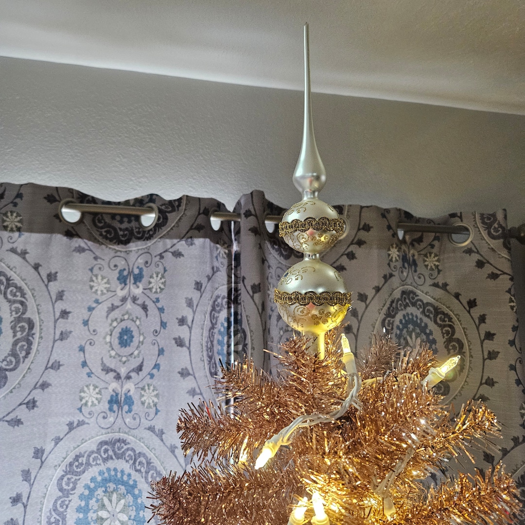 Vintage Christmas Tree Topper Made in Colombia Glass Topper Retro ...