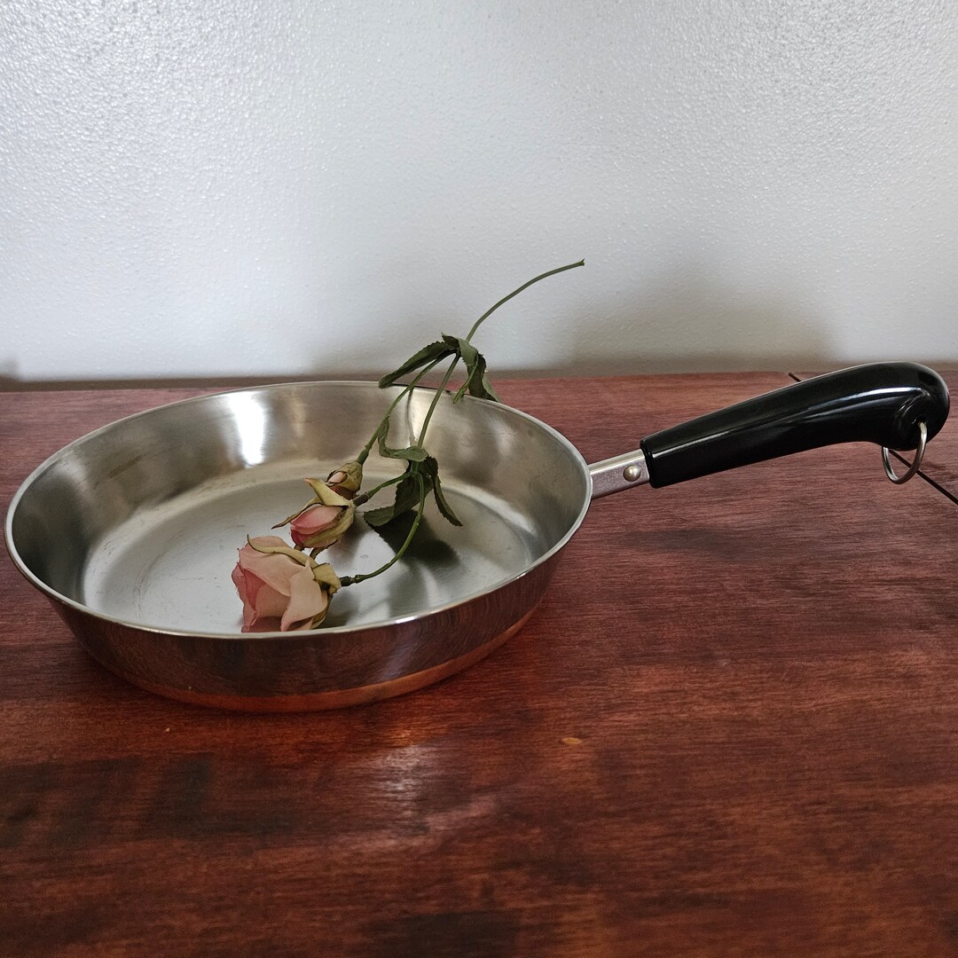 Vintage Revere Ware Copper Bottom Stainless Steel 9 Inch Fry Pan With ...