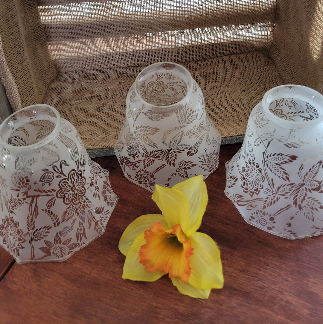 Ceiling Fan Lamp Shades Floral Design Vintage Lamp Shades Sold by the ...