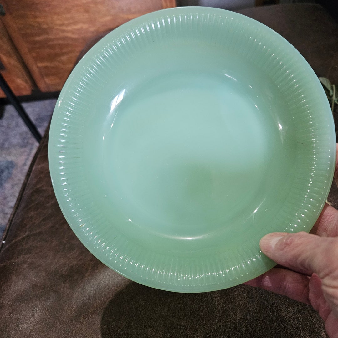 Anchor Hocking Fire King Jane Ray Jadeite Coupe Soup Bowls Sold ...