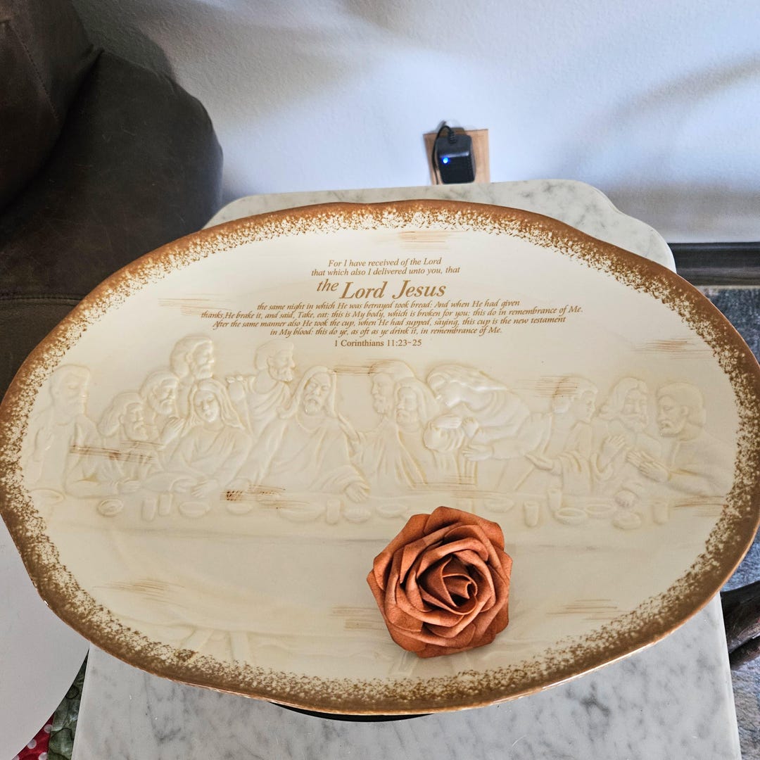 Vintage Religious Serving Platter the Lord Jesus Last Supper - Etsy