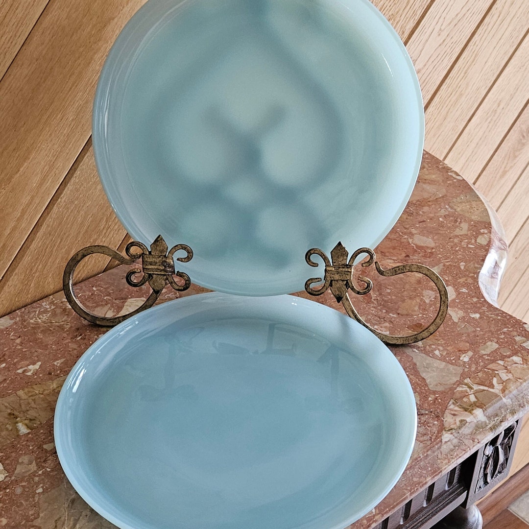 Vintage Fire King Turquoise Blue Delphite Dinner Plate - Heavy Oven ...
