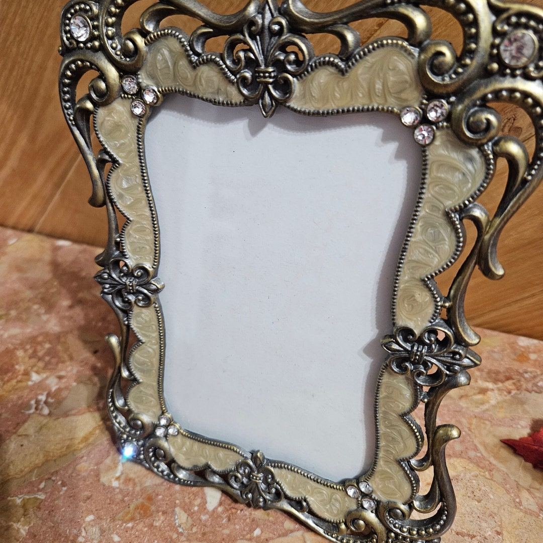 4x6 Heavy Metal Frame Free Standing Victorian Design With Gold Opaque ...