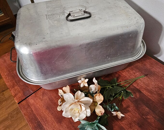 Vintage Roasting Pan Handled Sturdy Turkey Size Pan Pre Owned Cooking ...