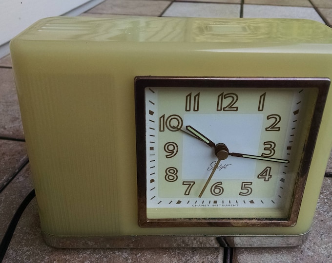 Vintage Alarm Clock / 1950s Reproduction / Yellow Alarm Clock / Chaney ...