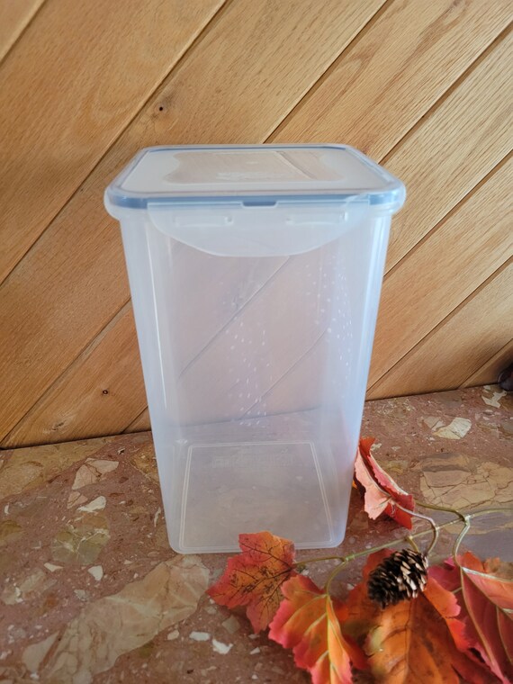 Lock & Lock Clear Plastic Container Canister With White Lid 4L - Etsy