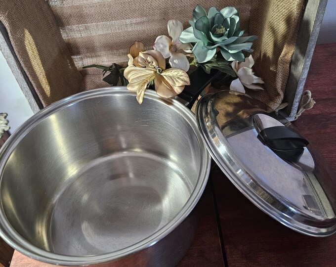 Flint Ware by Ekco Stainless Steel 4 Quart Sauce Pan and Lid #38A - Etsy