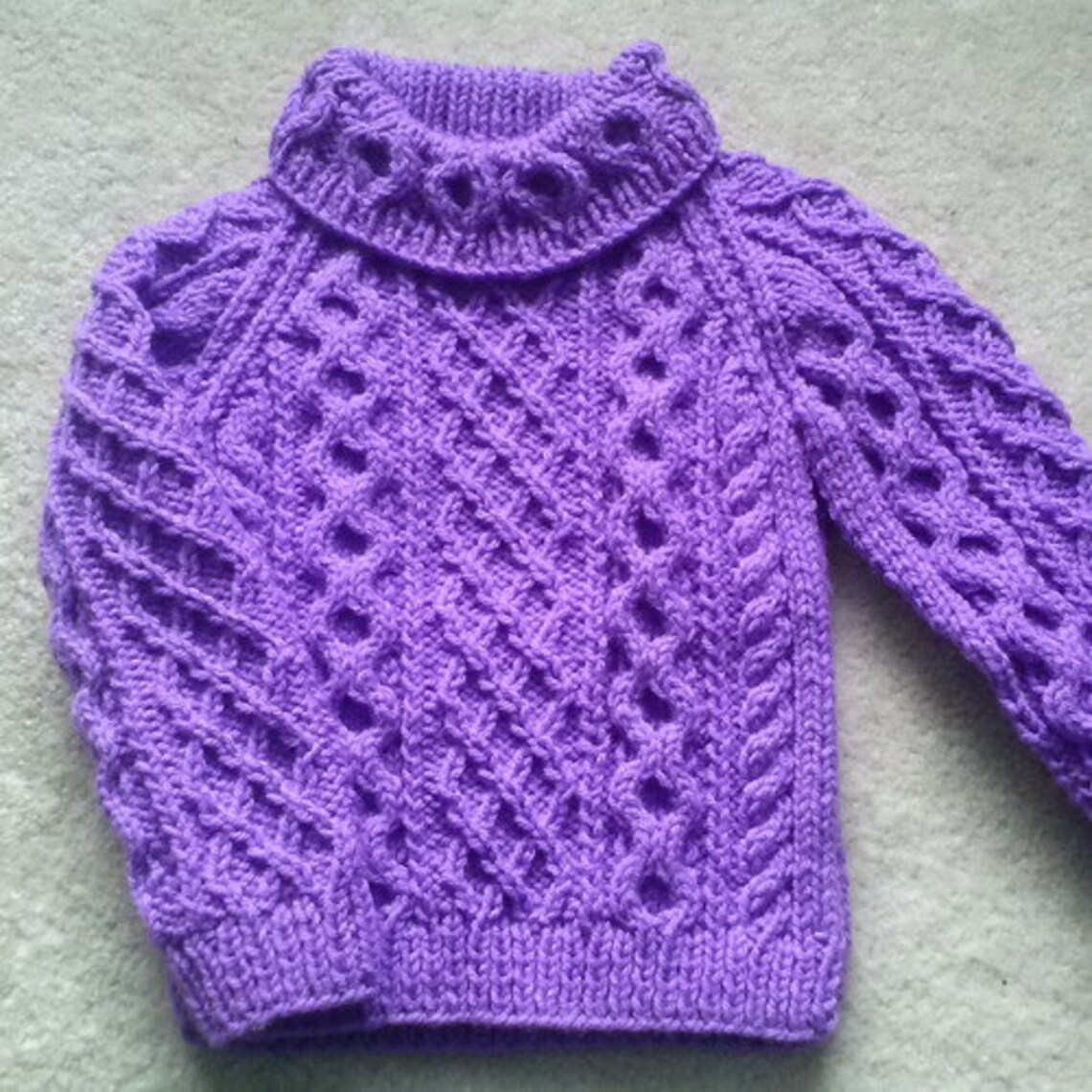 Zoe's Aran Sweater PDF Knitting Pattern for Children in English Only - Etsy