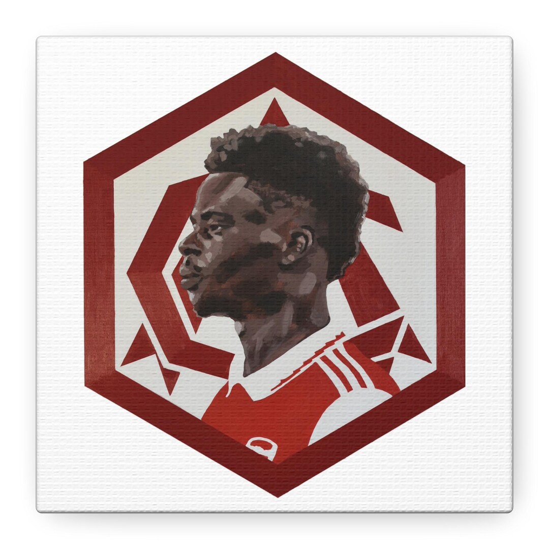 Bukayo Saka - Art Canvas, Matte Stretched Print of Hand Made Painting ...