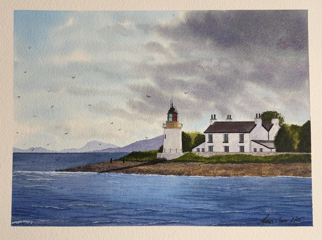 Original Handpainted and Signed Watercolour Painting of Corran Point ...