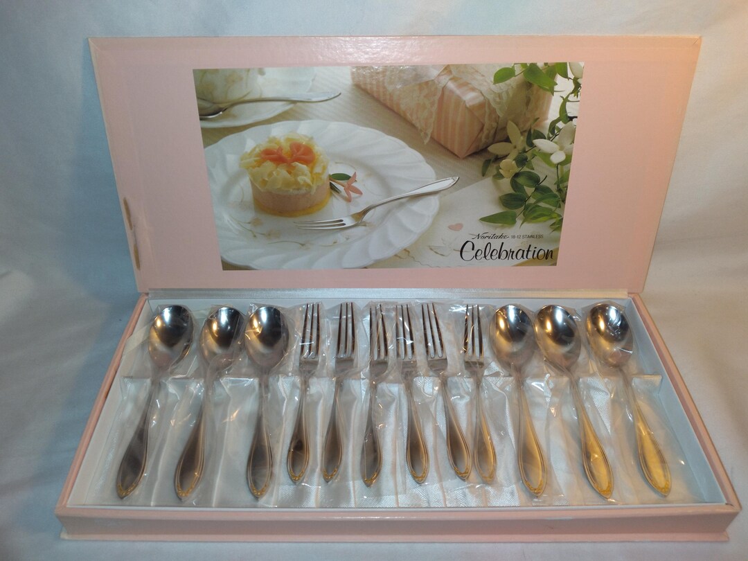 Demitasse Noritake Celebration Desert Flatware Set 18-12 Stainless ...