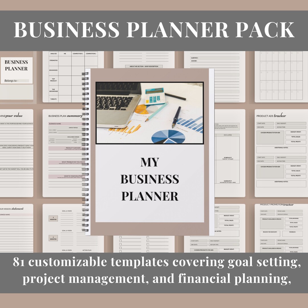 Editable Business Planner Pack: Goal Setting, Project Management (canva ...