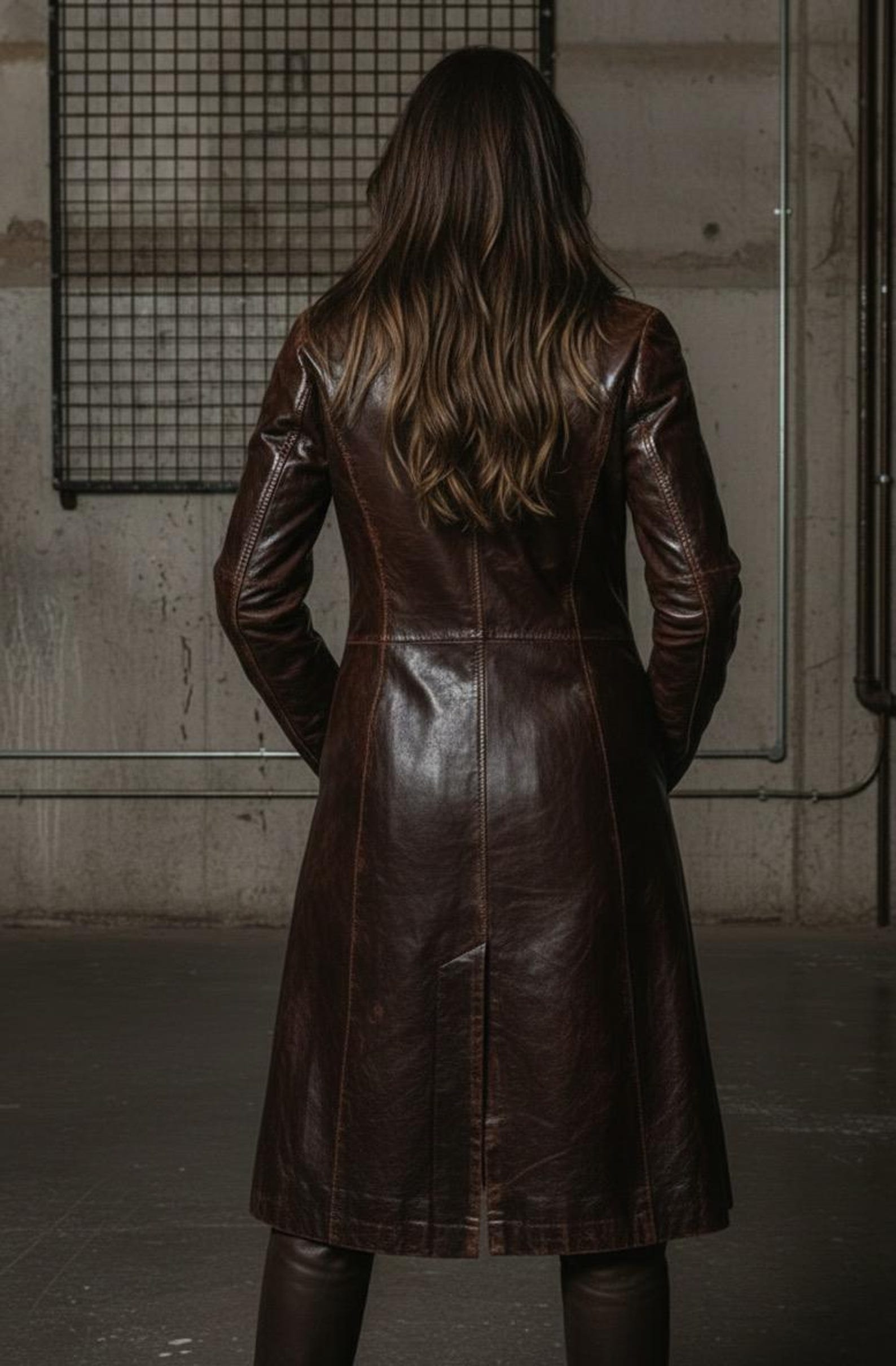 Vintage Style Brown Leather Duster Coat | Distressed Chocolate Brown ...