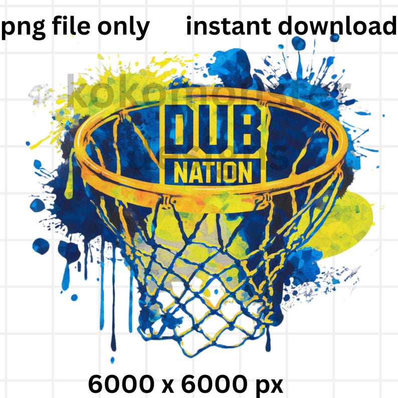 Dub Nation Watercolor Themed Digital Design PNG Gsw Png Golden State ...